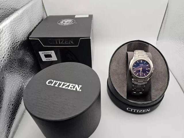 CITIZEN ECO-DRIVE TITANIUM E111 Black Dial Date Solar Wristwatch £169.99 - PicClick UK