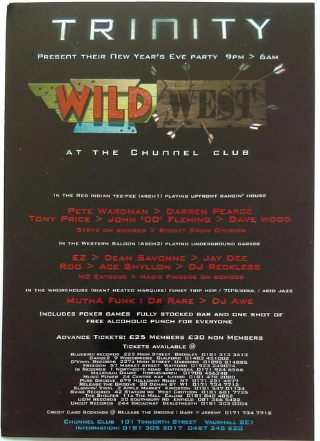 TRINITY ~ FAR West @ The Chunnel Club, Vauxhall, SE1. 31/12/9 ? Rave ...