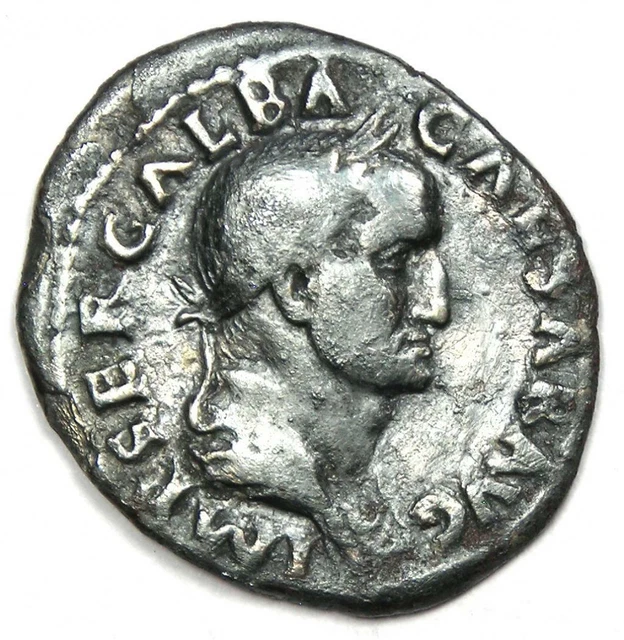 ANCIENT ROMAN GALBA AR Denarius Silver Coin 68-69 AD - VF (Very Fine) £ ...