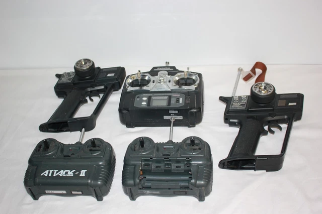 JOB LOT 5 X Rc Remote Control Transmitters Mixed Futaba Hitec Megatech ...