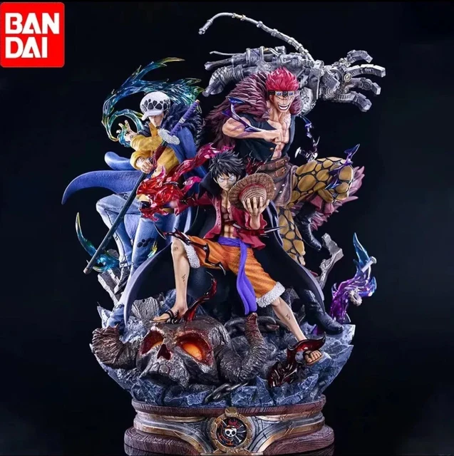 25CM ONE PIECE Anime Figure PVC Luffy Kid and Law Wano Captains United ...
