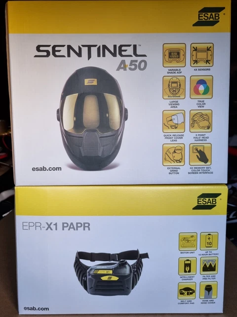 WELDING HELMET ESAB A50 Sentinel Air & EPR-X1 PAPR Complete System. £650.00 - PicClick UK