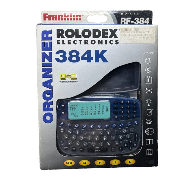 ROLODEX RF-384 ELEKTRONISCHER Personal Organizer 384K Digital Datenbank ...