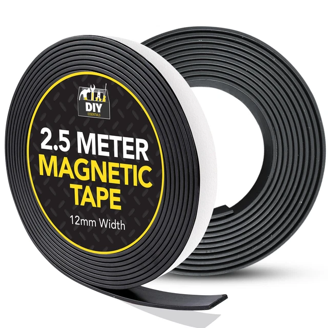 2.5M MAGNETIC TAPE Self Adhesive | Flexible Magnet Strips 12mm x 2mm ...