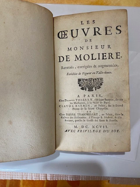 LES OEUVRES DE Monsieur De Moliere 1697 EUR 120,00 - PicClick FR
