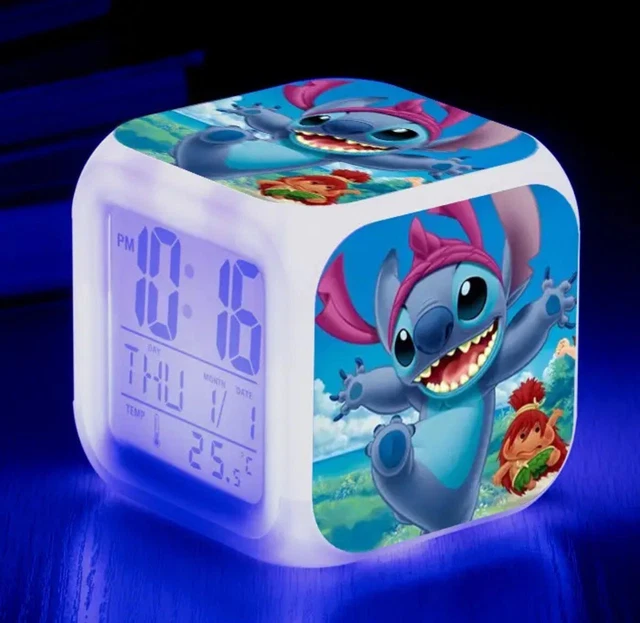 DISNEY STITCH ALARM Clock Digital Clock with Temperature Big LED Night ...