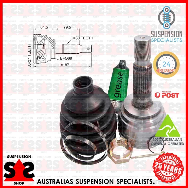 FRONT AXLE JOINT Kit, Drive Shaft Suit TOYOTA LandCruiser Prado 2.7 ...