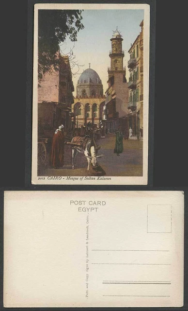 EGYPT OLD POSTCARD Cairo Mosque of Sultan Kalaoun Qalawun, Donkey ...