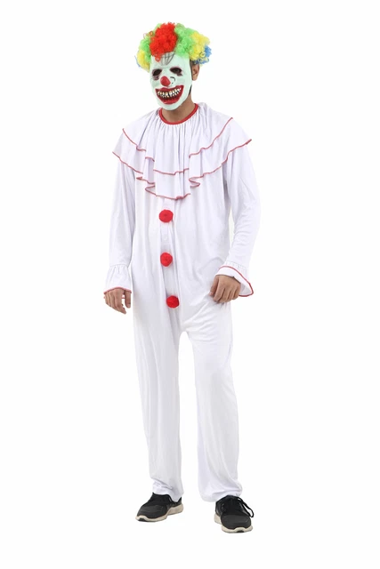 Adult Mens Horror Killer Clown Costume Halloween Fancy Dress Complete