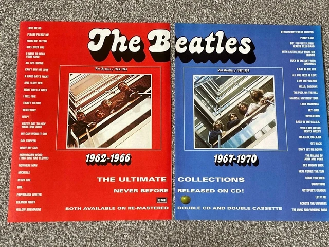 VINTAGE 1993 MAGAZINE Advert Picture The Beatles 1962-1966 1967-1970 Ad ...