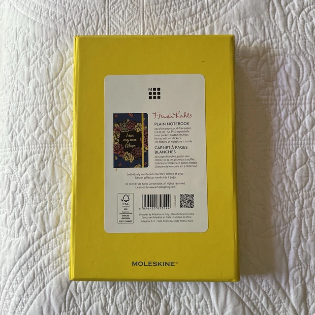 MOLESKIN FRIDA KAHLO Plain Notebook Blue Limited Edition Rare ...
