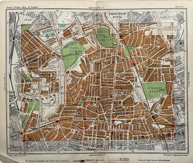 1907 STOKE NEWINGTON Highbury Kingsland Dalston Hackney London Street ...