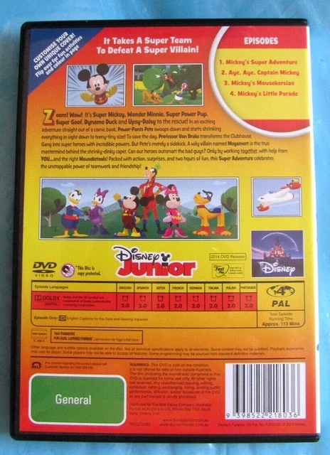 MICKEY MOUSE CLUBHOUSE Super Adventure! DVD Disney Junior Region 4 see ...