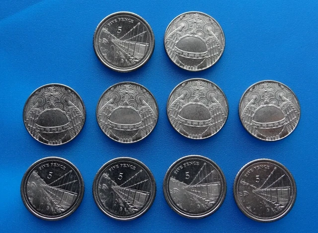 2023 GIBRALTAR 5 Pence coins 2020 🇬🇮 RARE coin King CHARLES Royal Orb ...