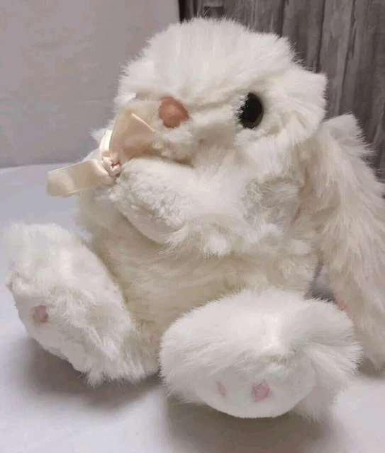 PATCHFOOT WHITE FLOPPY-EARED Bunny/Rabbit with Bow ~ Soft Toy/Plush ~ 7 ...
