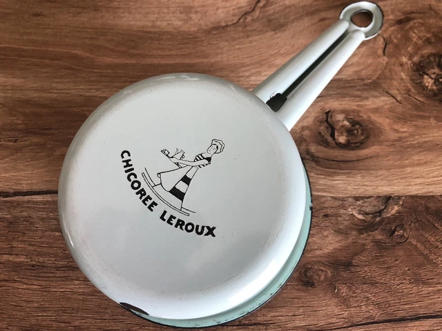 ANCIENNE CASSEROLE CHICORÉE Leroux Diamètre 13,5 cm Acier Émaillé ...