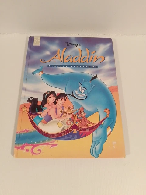 VINTAGE DISNEY ALADDIN Classic Storybook Big Hardcover Book Mouseworks ...