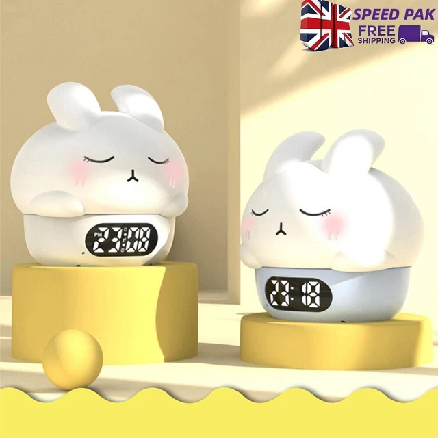 CARTOON RABBIT LAMP with Alarm Clock 1200mAh Touch Sensor LED Rabbit ...