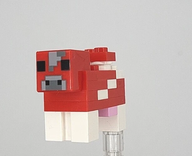 LEGO MINECRAFT COW MOOSHROOM MINIFIGURE BRICK-BUILT minecow02a USED ...