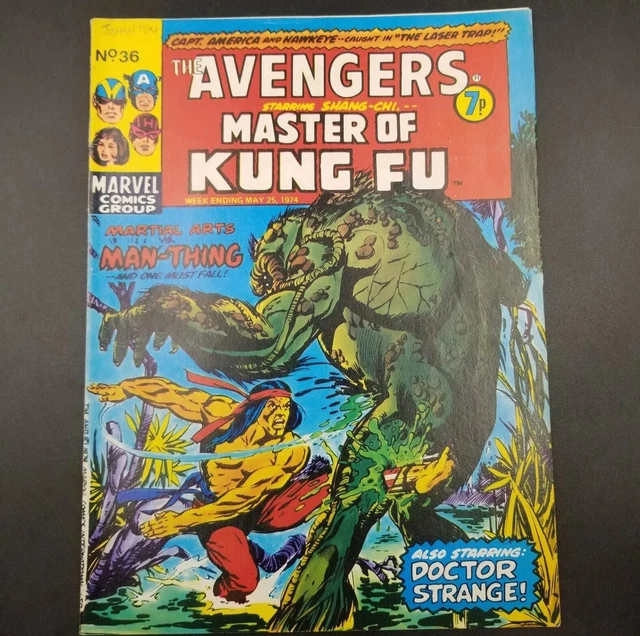 THE AVENGERS 36 1974 UK Shang-Chi Master of Kung Fu Marvel Mid Grade ...