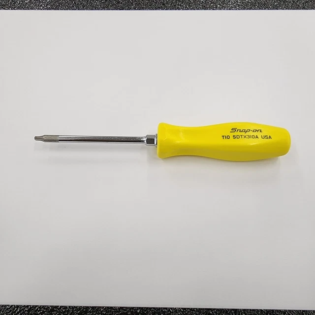 SNAP-ON TOOLS USA RARE CLASSIC YELLOW Hard Grip T10 Torx Screwdriver ...