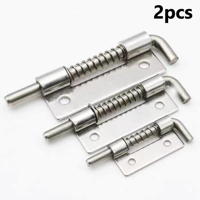 2PCS SPRING LOADED Latches Security Barrel Bolt Latch Tone Door Cabinet ...