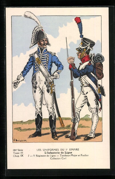 CPA LES UNIFORMES du Ier Empire, L´Infanterie de Ligne, 5e Regiment de ...