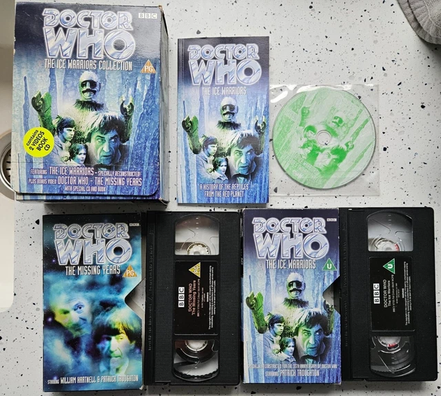 DOCTOR WHO THE ICE WARRIORS COLLECTION VHS 2 x videos cd and book box ...