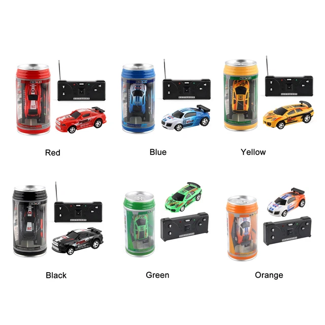 MINI COKE CAN Speed Car RC Radio Remote Control Micro Racing Car Toy ...