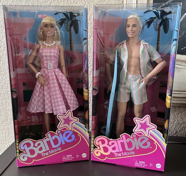 NEW BARBIE THE Movie Doll Bundle Margot Robbie Pink Dress & Ken Surf ... NEW BARBIE THE Movie Doll Bundle Margot Robbie Pink Dress & Ken Surf ...
