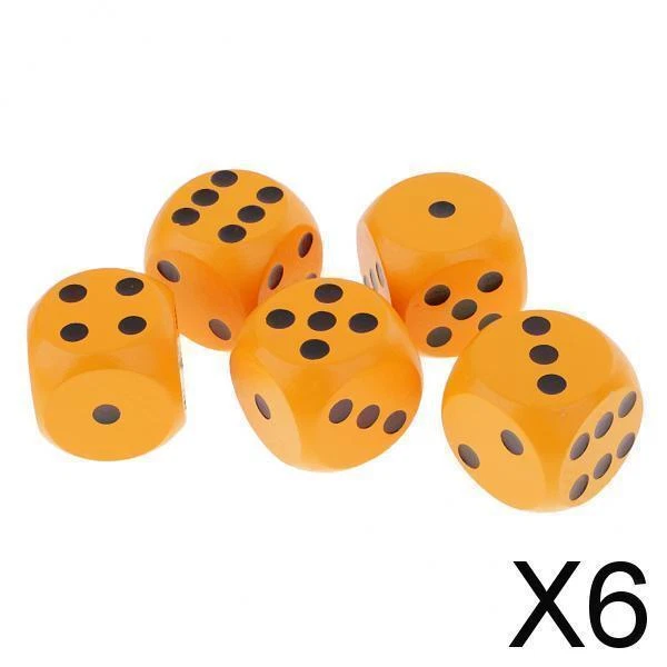6X 5 PEZZI/SET Dadi In Legno Da 3 Cm D6 Dadi Punteggiati A Sei Facce ...