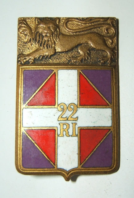 INSIGNE 22° REGIMENT D'INFANTERIE - Drago - ATTACHE CASSEE EUR 6,00 ...