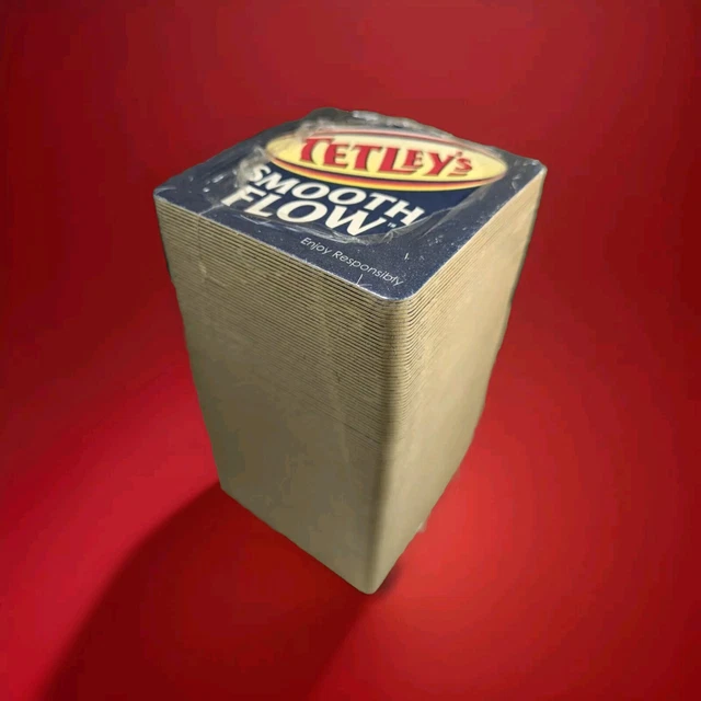 100 VINTAGE TETLEY'S Bitter Beer Mats - Smooth Flow - Home Bar Man Cave ...