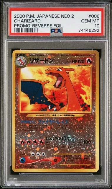 POKÉMON 2000 P.M. Japanese NEO 2 Charizard Promo-Reverse Foil #006 PSA 10 GEM MT EUR 250,00 ...