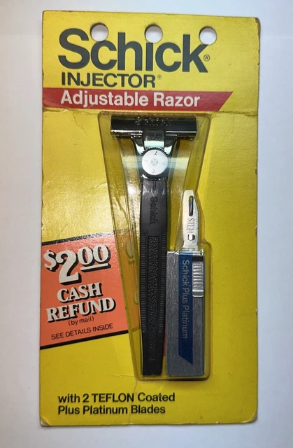 90S SCHICK INJECTOR Adjustable Type M Razor w/ 2 Blades NOS New Sealed ...