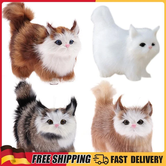 PLUSH ARTIFICIAL FAKE Cat Collectible Cat Specimen Portable for Home ...