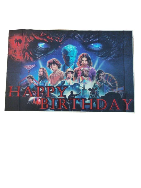 STRANGER THINGS HAPPY Birthday Backdrop Banner Background for Boys 7 ...