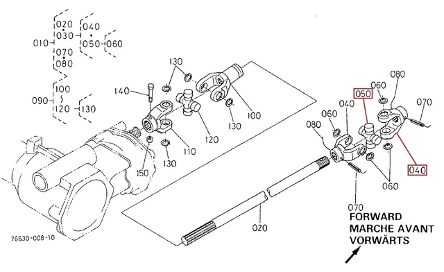 DRIVESHAFT YOKE & UJ Bearing Fits Kubota "F2000 & F2400" (Special Order ...