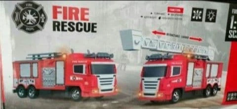 FIRE RESCUE RED fire truck radio control miniature car container box 48 ...