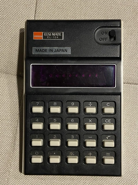 RARE VINTAGE 1970S Sharp ELECTRONIC CALCULATOR ELSI MATE EL-104 RED ...