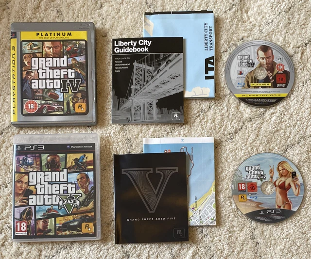 GRAND THEFT AUTO GTA IV & V Five - PlayStation 3 - PS3 - PAL - Bundle ...