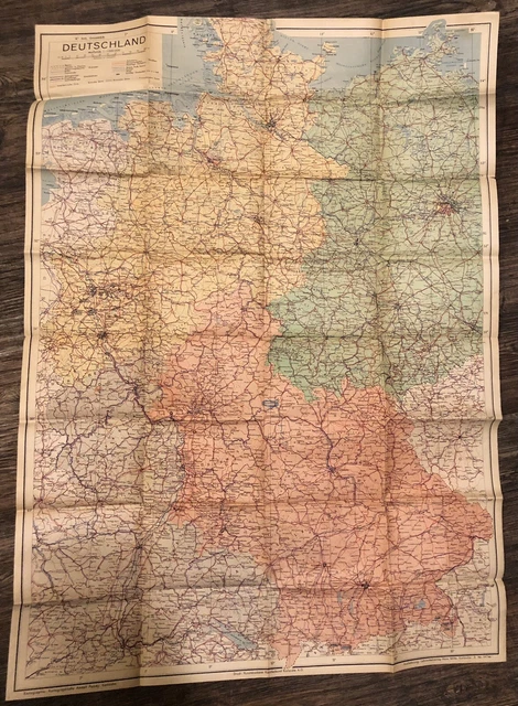 VINTAGE ANTIQUE GERMAN Deutschland Map With Letter/Envelope Dated Sept ...