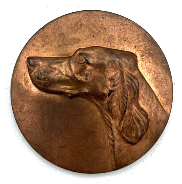 POINTER HUNTING DOG, Pheasants, Solid Copper Vintage Collectible Medal ...