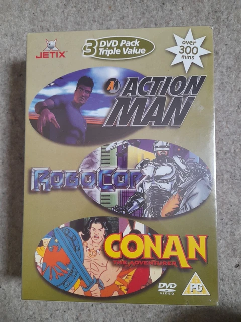 JETIX TRIPLE DVD Pack Conan The Adventurer /Robocop/Action Man all ...