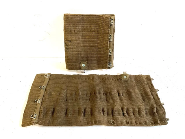 ANCIENNE PAIRE DE Guêtres Militaire ww1 ww2 tampon à identifier EUR 19 ...