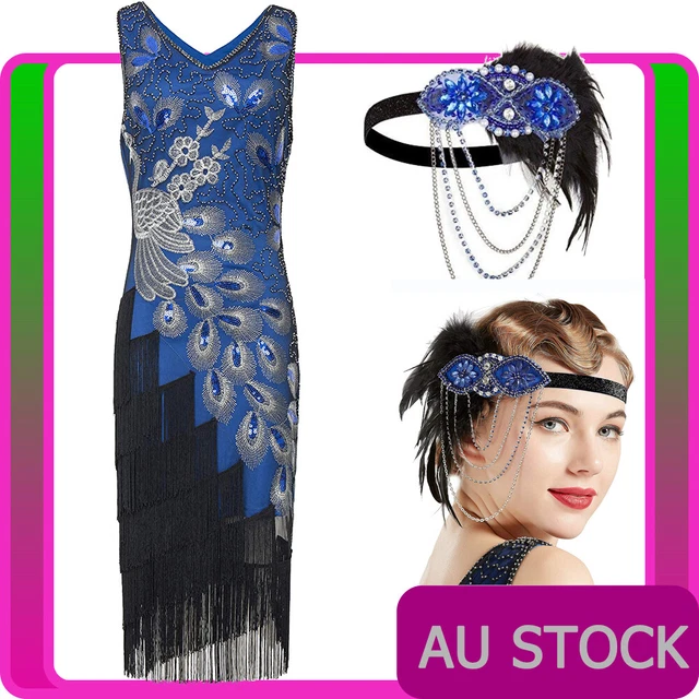 Deluxe Ladies 20s 1920s Roaring Flapper Costume Sequin Gatsby 20s