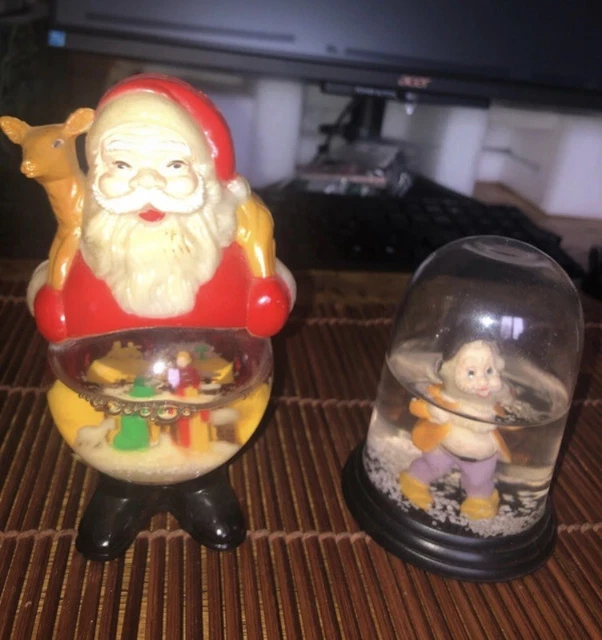 RARE EARLY 1980S snowglobes santa dwarf plastic nativity £29.82 ...