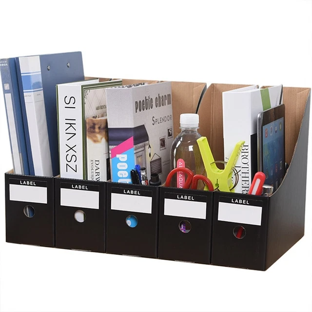 5 PCS FILE Rack Storage Student Paper Box Document Magazine Holder $49. ...