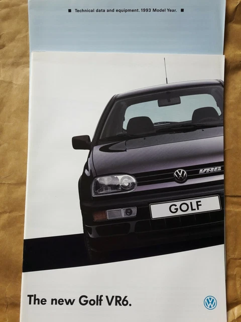 1993 THE NEW VW GOLF VR6 Sales Brochure and Technical Data and ...