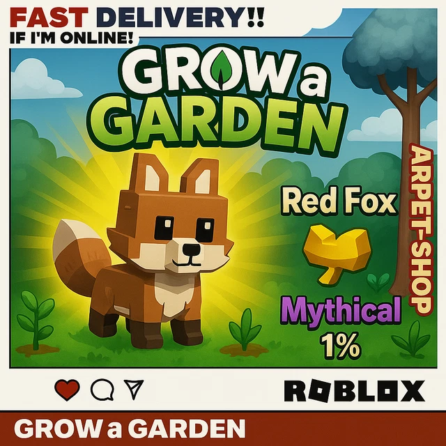 [🐶] ROBLOX GROW A GARDEN | Red Fox [Mythical] | Fast & Easy 🌱 $2.78 ...